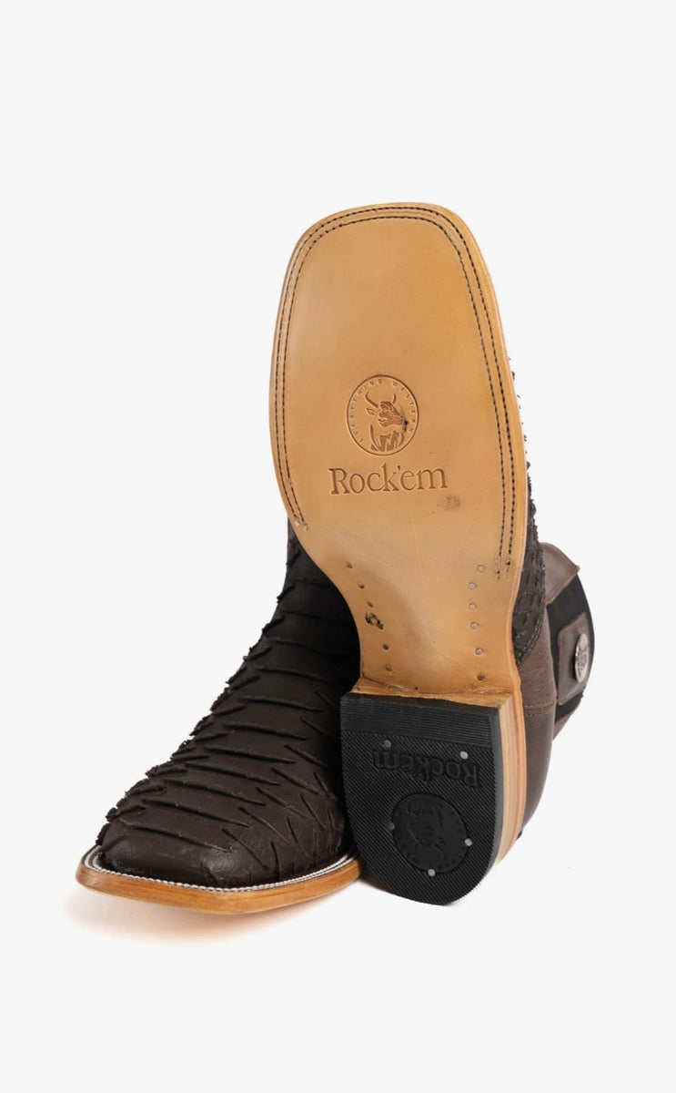 Men's Rock'em Clon Mega Python Wide Square Toe Ankle Boots Matte Brown – Moreno's Wear