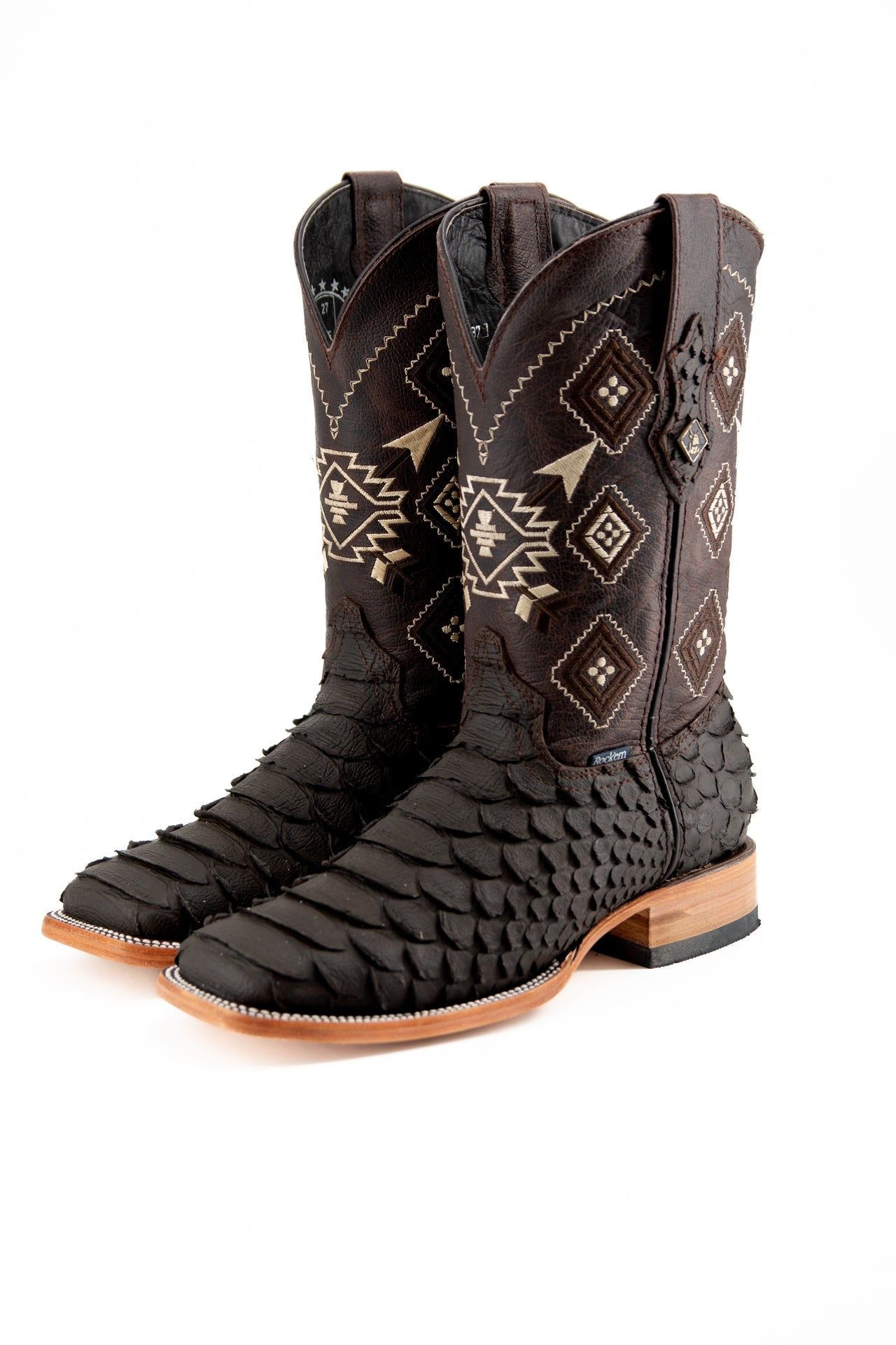 Men's Rock'em Clon Mega Python Wide Square Toe Matte Brown – Moreno's Wear