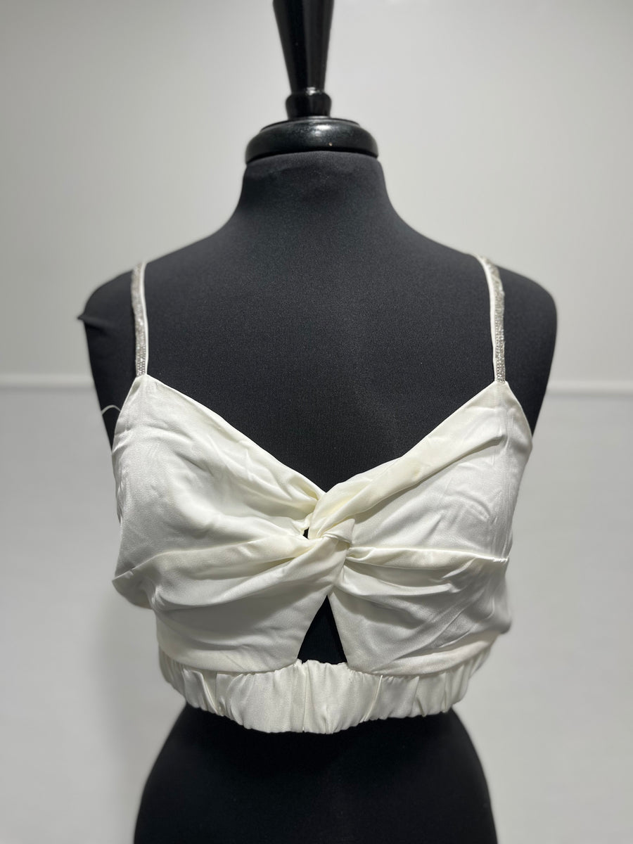 Lucia White Rhinestone Top – Moreno's Wear