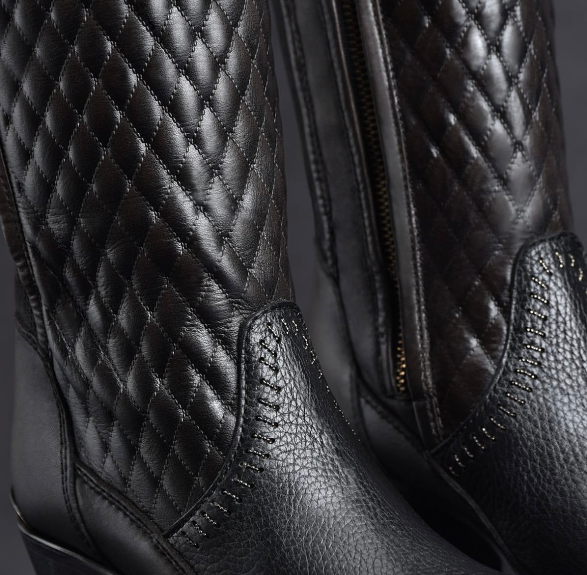 Cuadra Black Embroidered Elastic Round Toe Boots 3F85RS Cuadra Black Embroidered Elastic Round Toe Boots 3F85RS