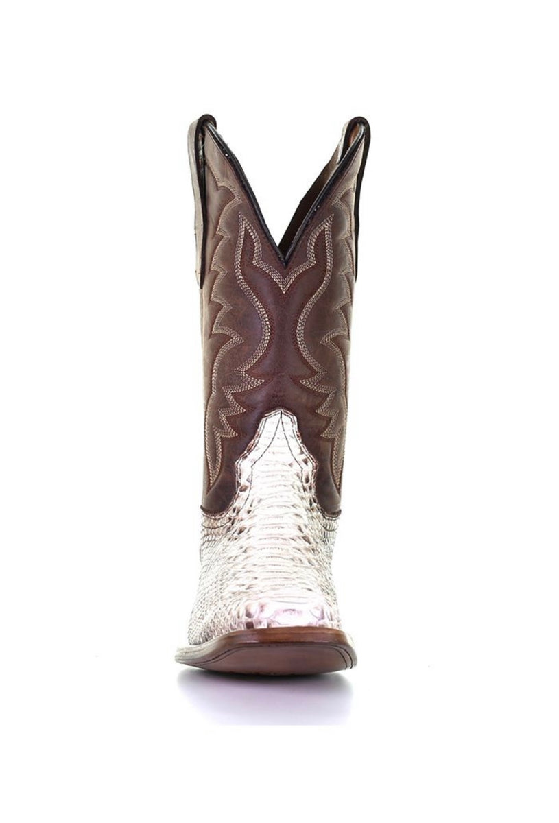 Men's Circle G by Corral Natural Brown Python Square Toe Boots L5740 ...