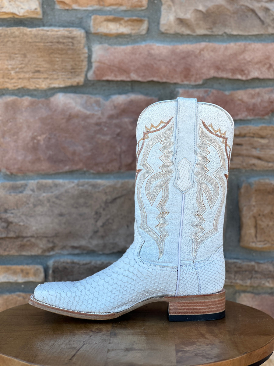 Men's Tanner Mark Genuine Python White Wide Square Toe – Moreno's Wear