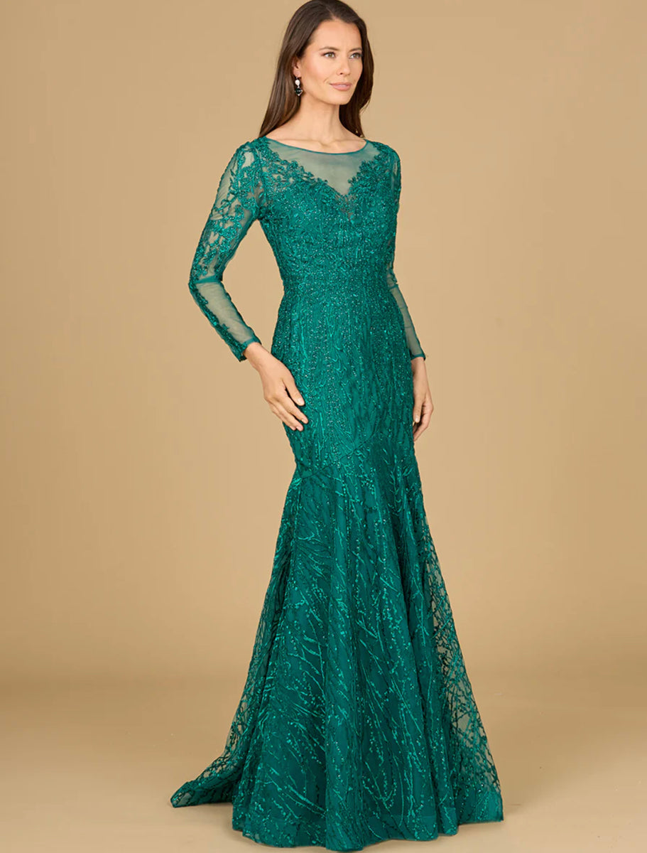Lara Mermaid Long Sleeve Lace Gown 29131 – Moreno's Wear