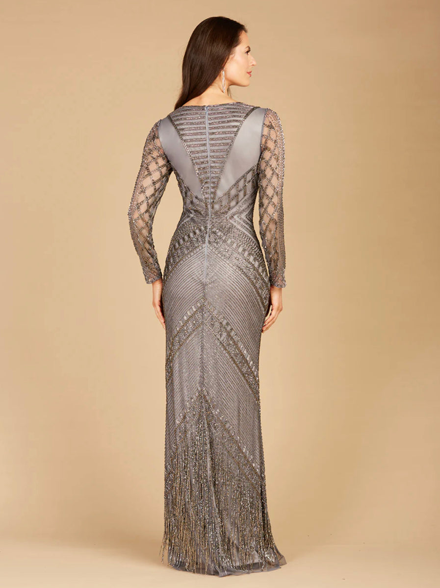Lara Long Sleeve Fringe Dress 29364 – Moreno's Wear