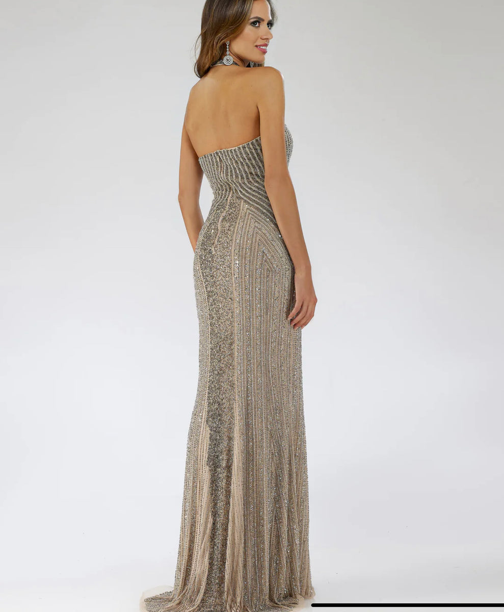 Lara Halter Neck with Keyhole Dress 29600 – Moreno's Wear
