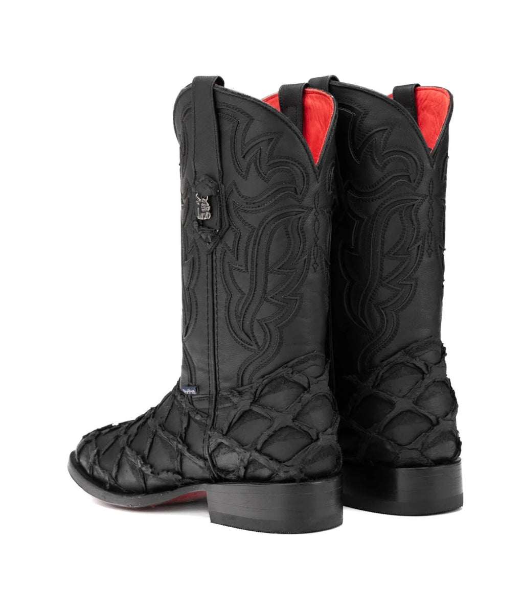 Men’s Rock’Em Pirarucu Red Bottom Square Toe Boots – Moreno's Wear