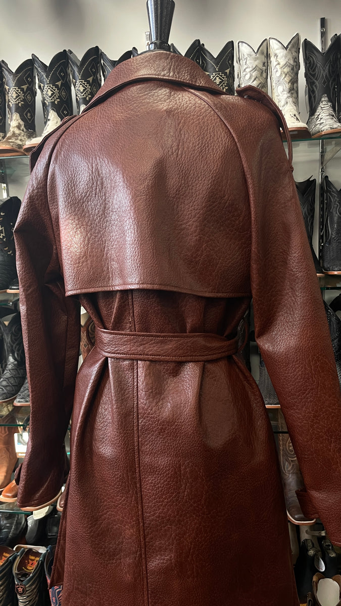MARGUA Auburn Vegan Leather Coat – Moreno's Wear