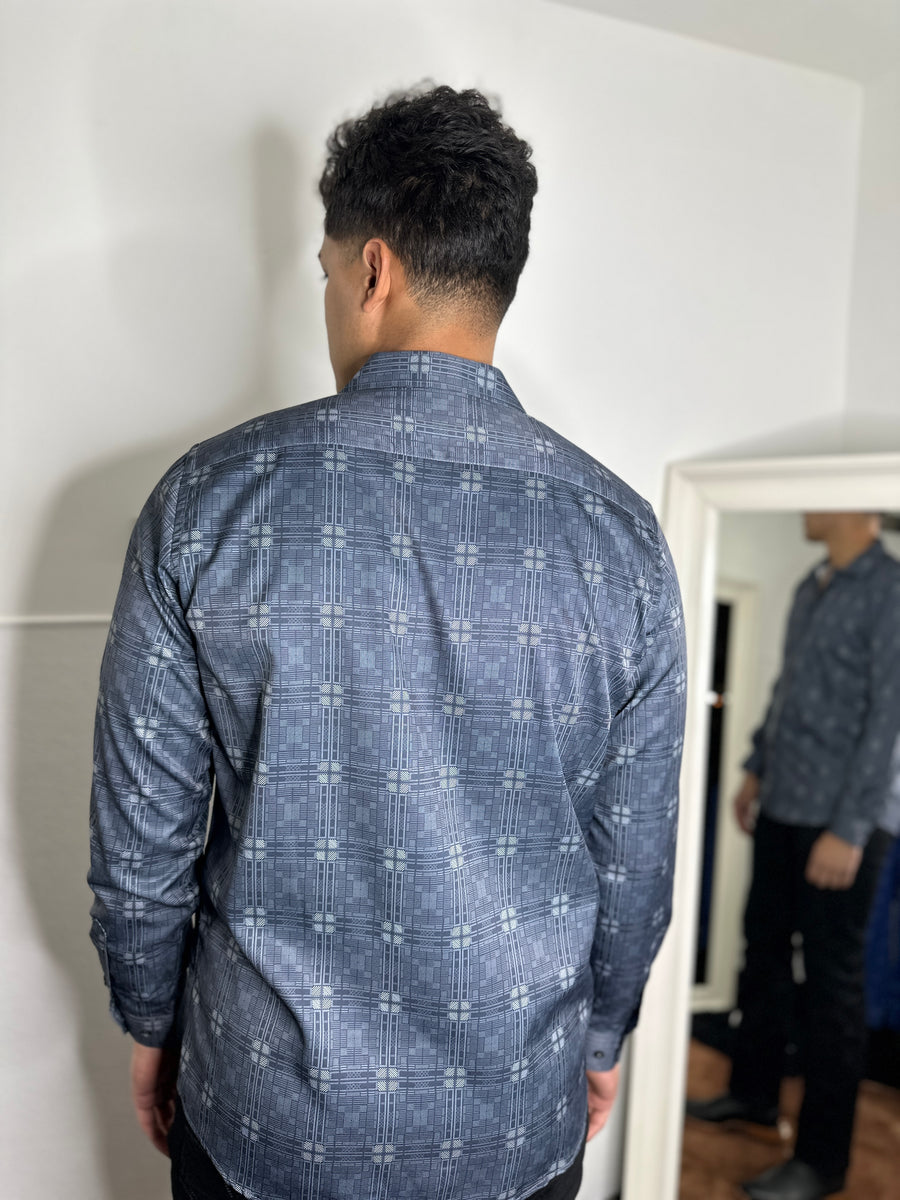 Diego Moderno Grey Print Shirt – Moreno's Wear