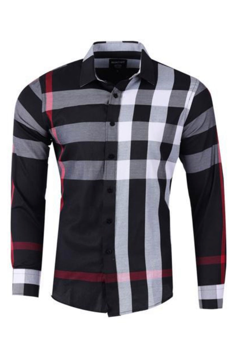 Black Berry Print Shirt Long Sleeve Shirt – Moreno's Wear