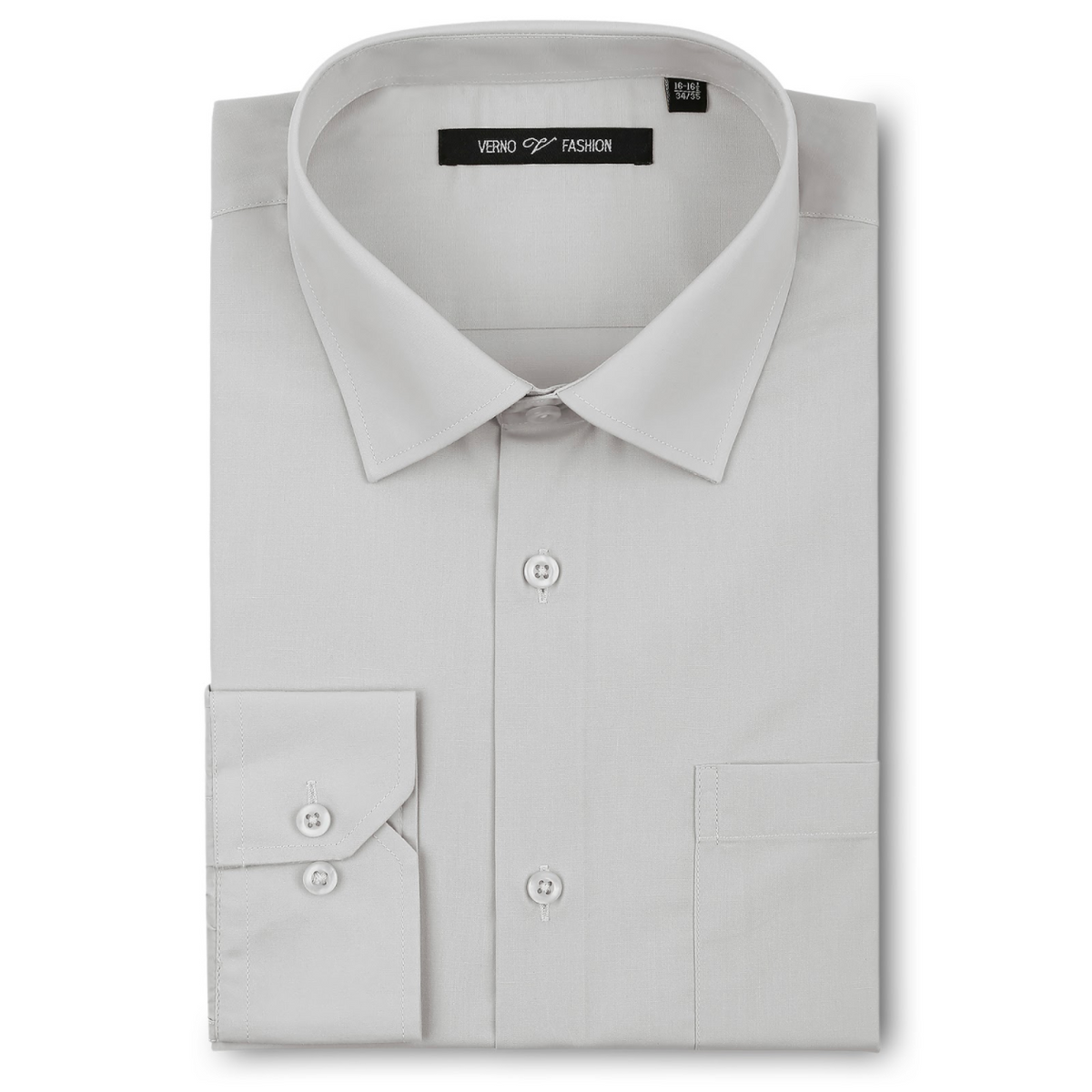 Men's Silver Dress Shirt Slim Fit Verno Fashion – Moreno's Wear